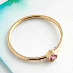 Simple Birthstone Ring: 14k Yellow Gold-filled Ring, Birthstone Ring ...