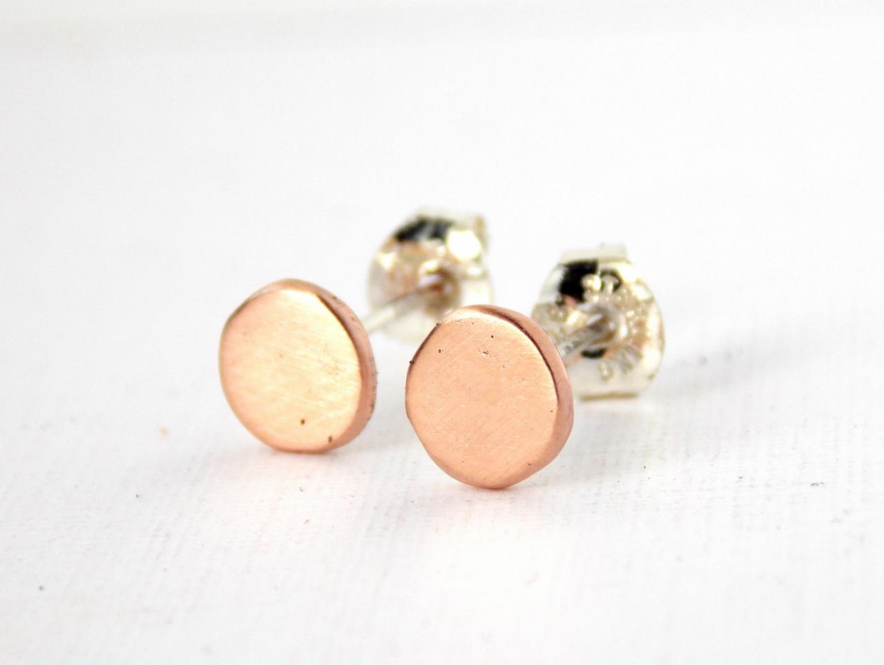 Gold Disc Nugget Earrings: Gold Earrings, Simple Earrings, Stud ...