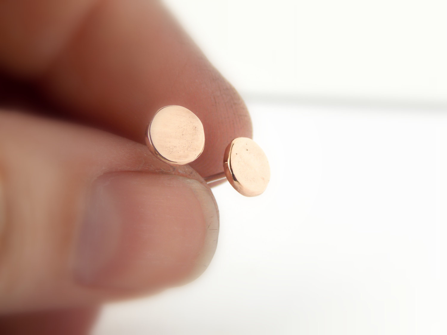 Gold Disc Nugget Earrings: Gold Earrings, Simple Earrings, Stud ...